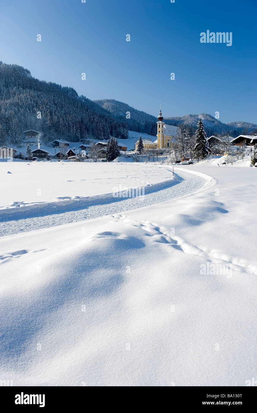 Church and Village Centre, Waidring, Pillerseetal, Tyrol, Austria Stock ...