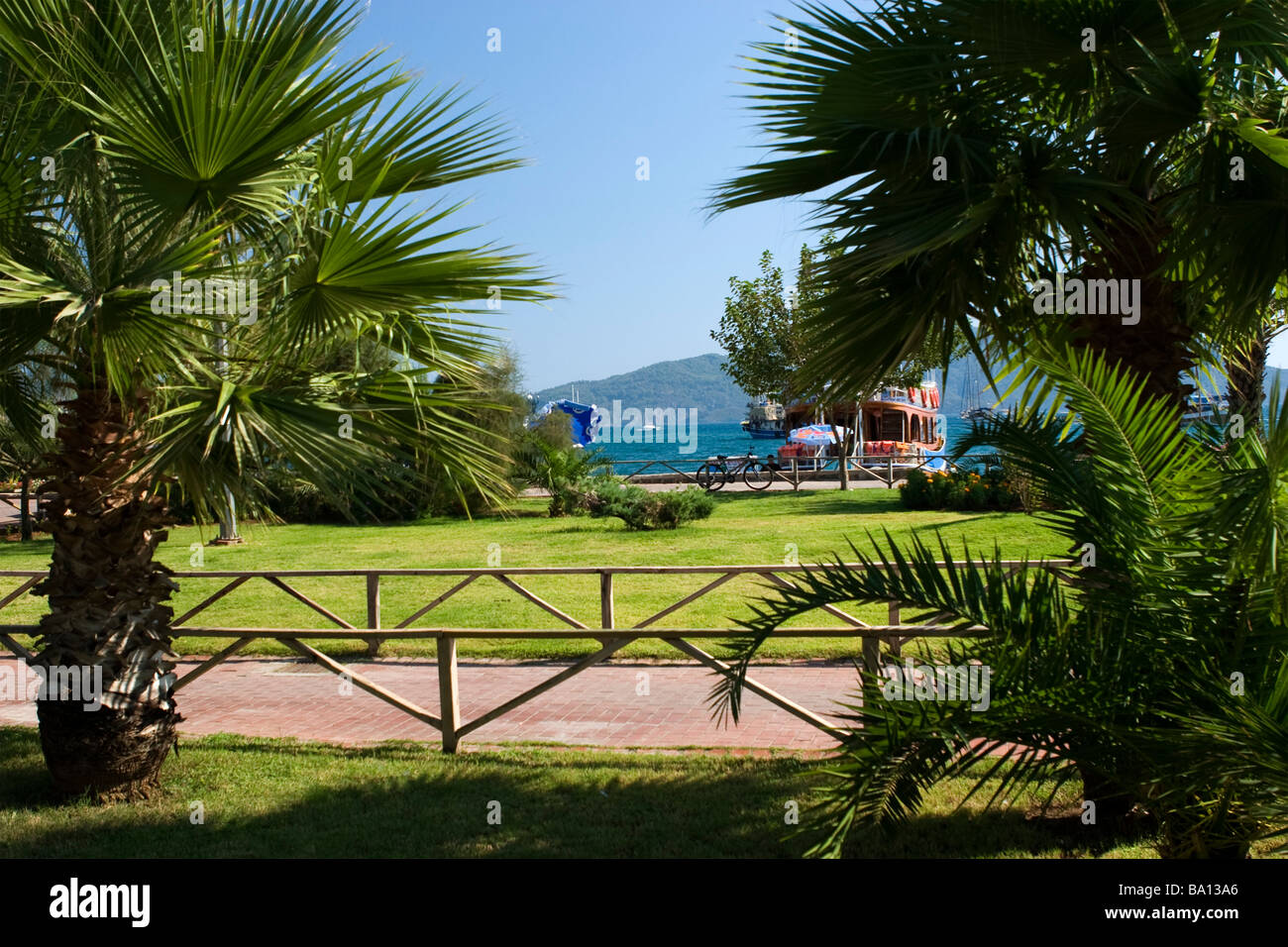 Garden on Marmaris promenade,Turkey Stock Photo - Alamy