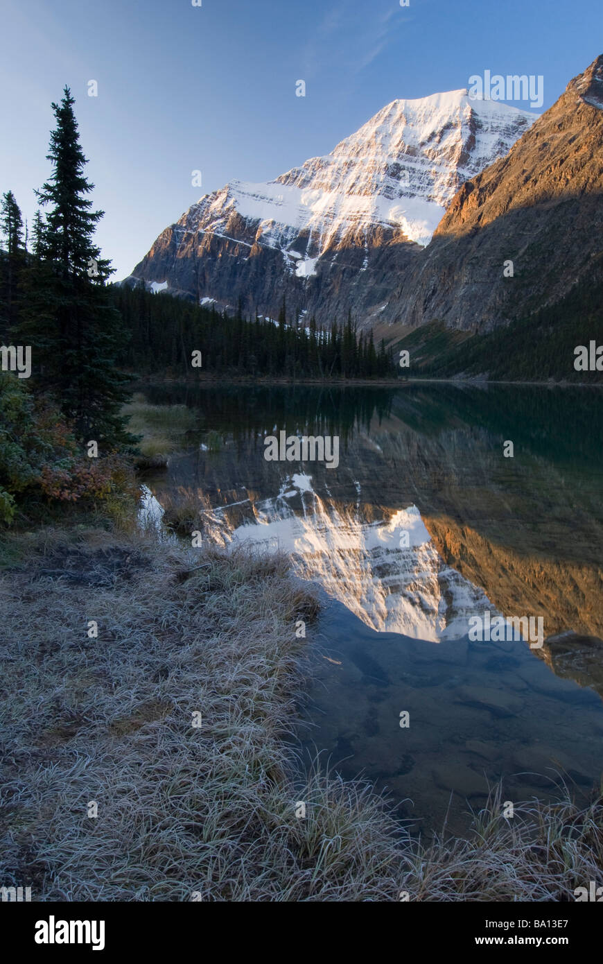 Cavell Lake, Mount Edith Cavell, Jasper National Park, Alberta, Canada ...