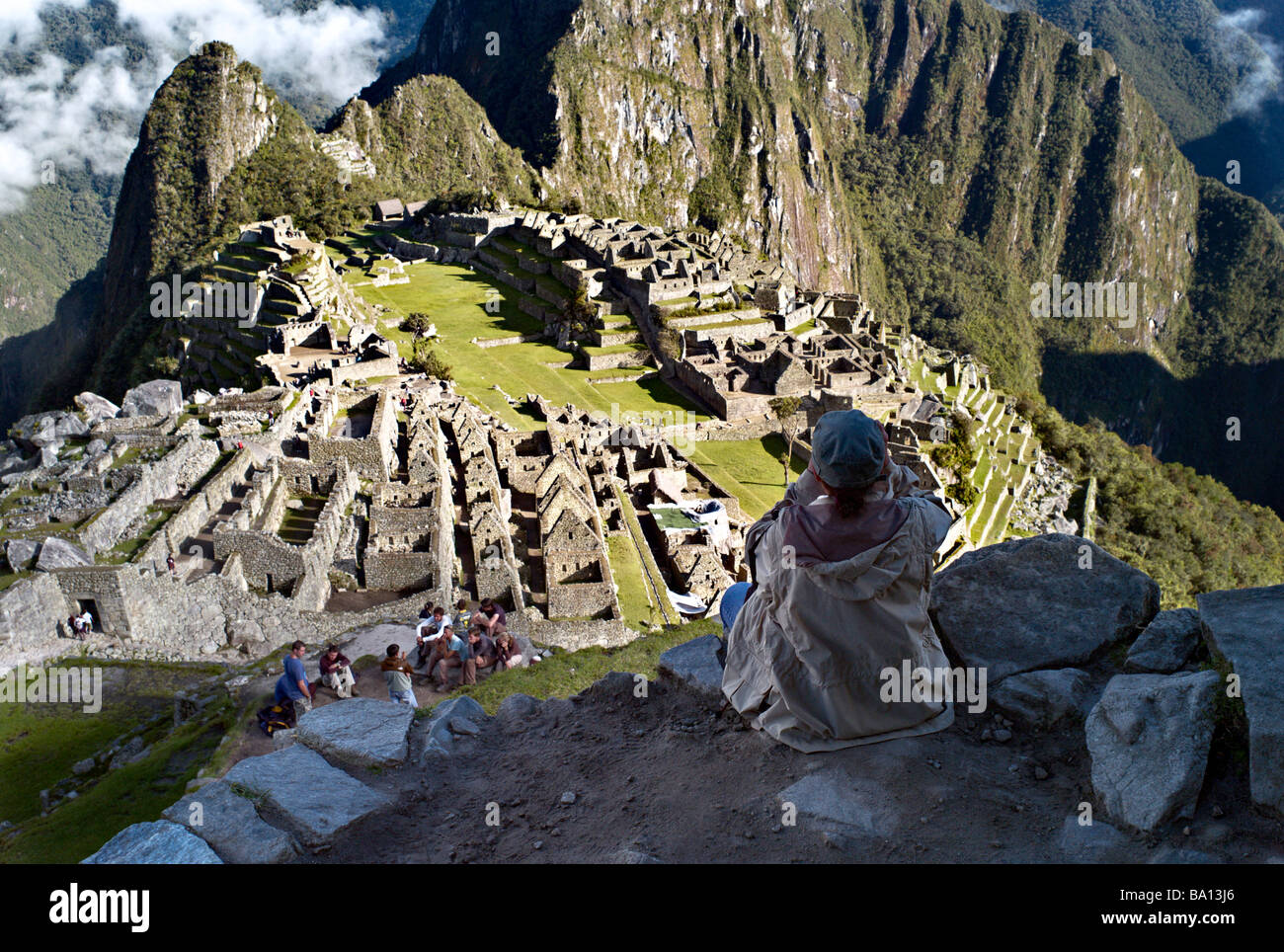 PERU MACHU PICCHU Classic view of Machu Picchu from the Inca terraces ...
