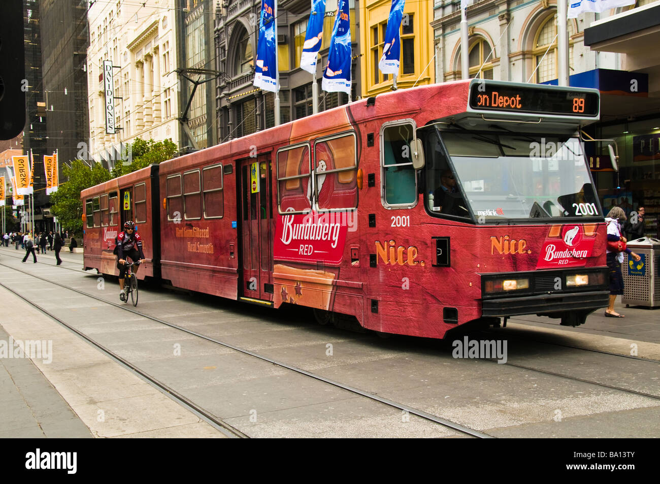 Red Tram Melbourne Victoria Australia Stock Photo - Alamy