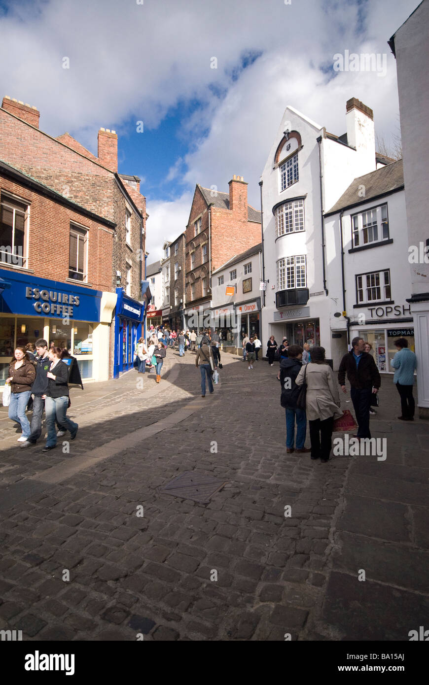 Durham Cobbled Shopping Street Stock Photo - Alamy