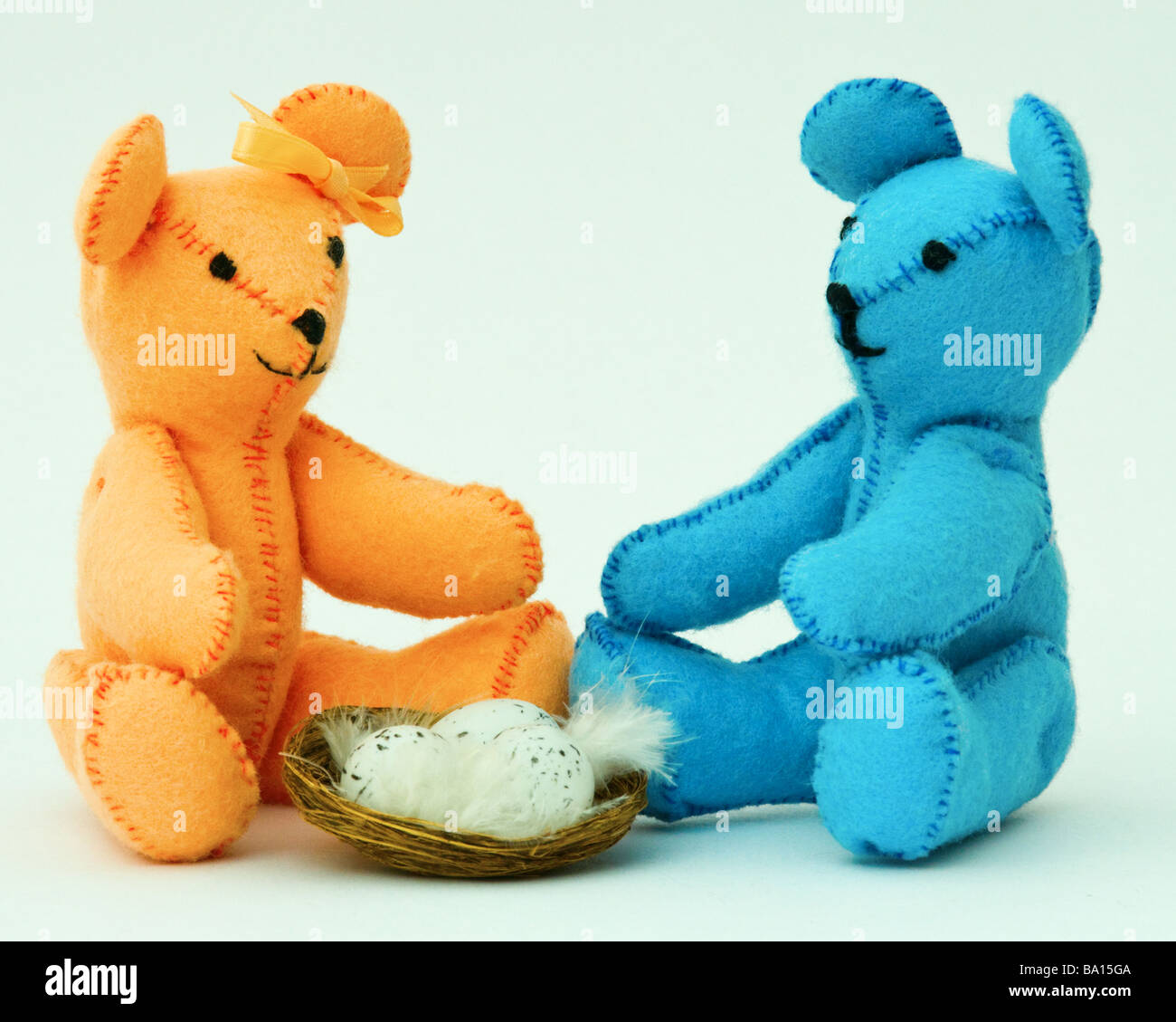 Miniature teddies with a nest of eggs (Mini Bear Collection Stock Photo ...