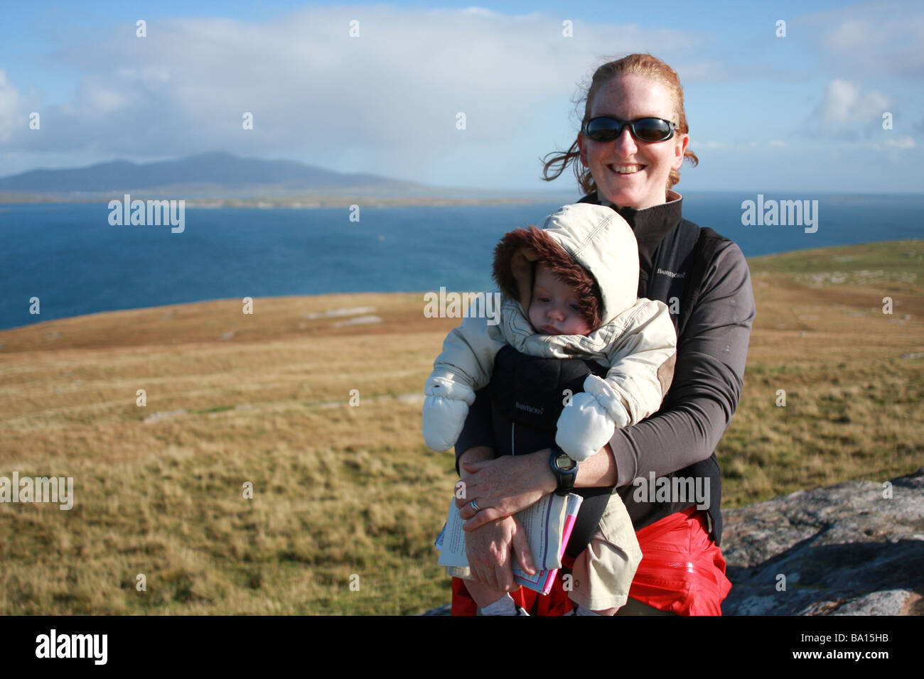 Mother and baby outdoors in Scotland Stock Photo - Alamy