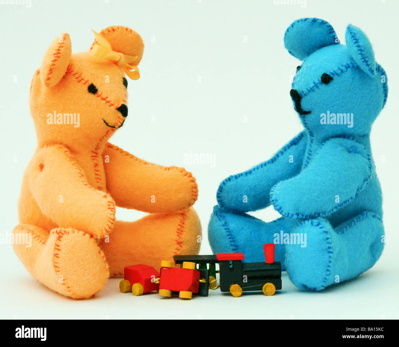 Miniature teddies with a train set (Mini Bear Collection Stock Photo ...
