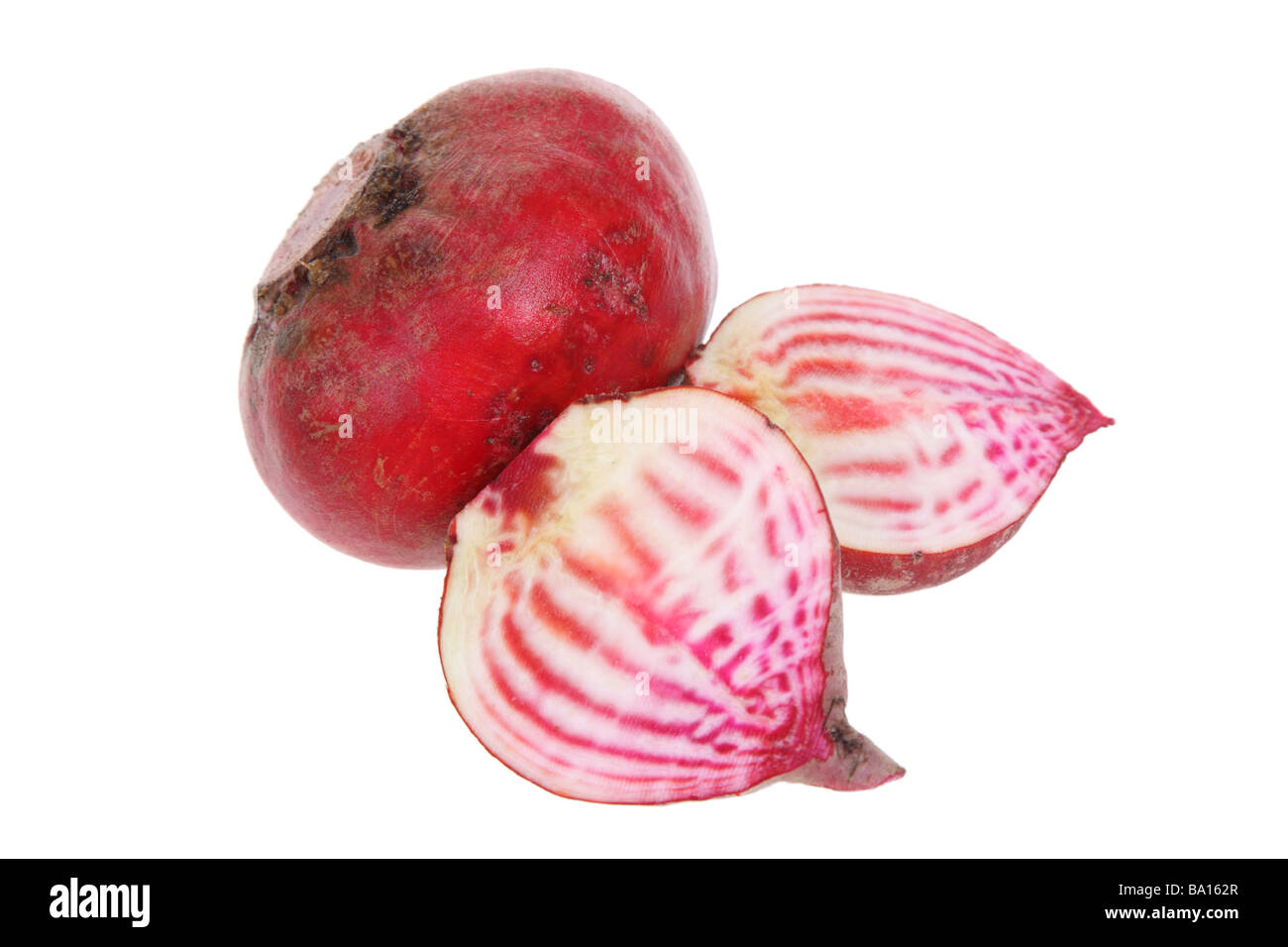 Chioggia Beets cutout on white background Stock Photo - Alamy