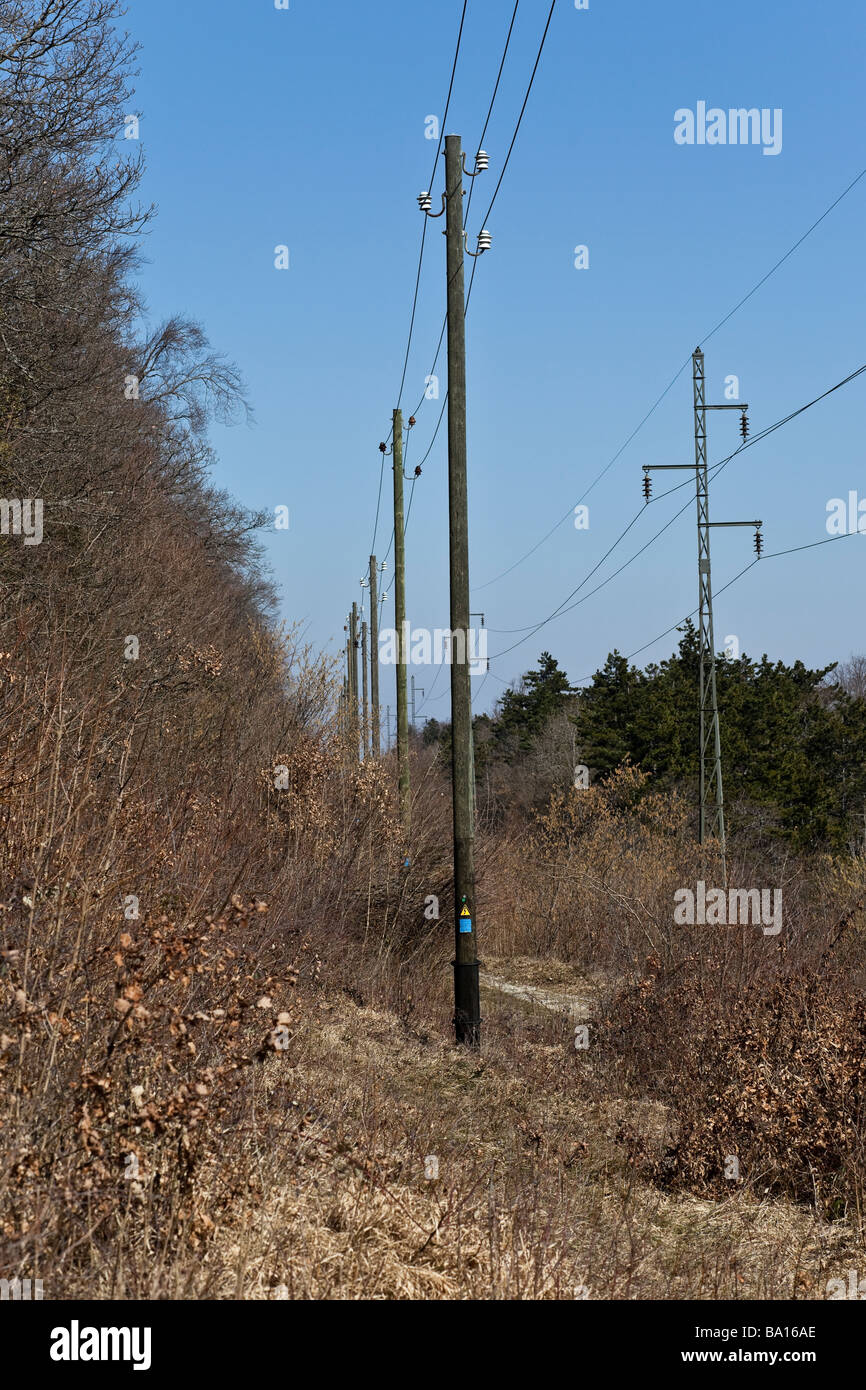 Power lines cut across the Swiss countryside Stock Photo - Alamy