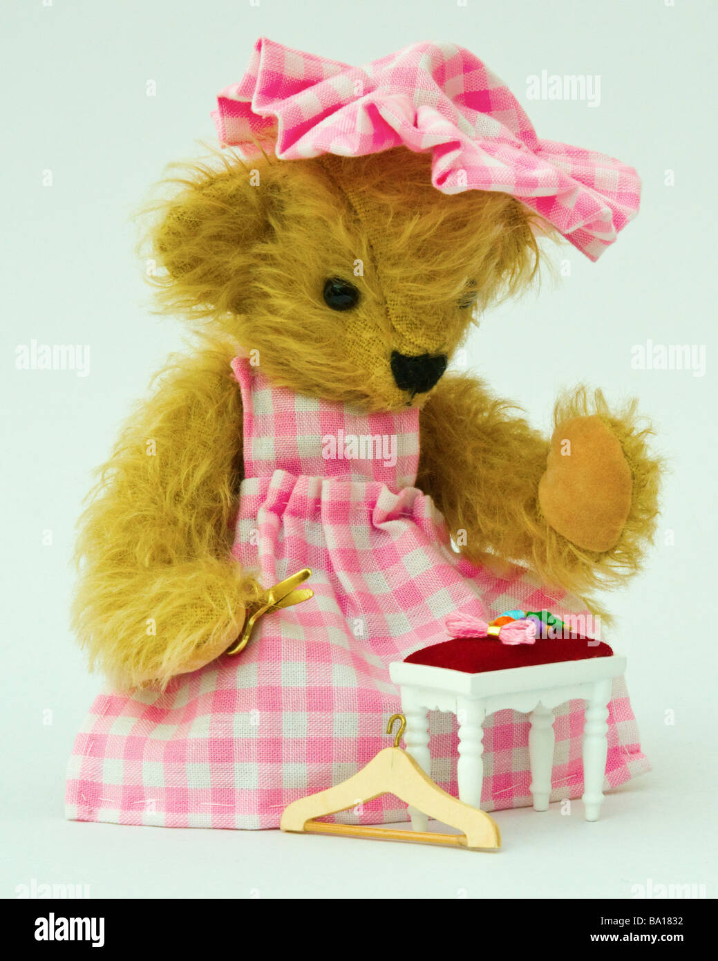 Miniature teddy with a coat hanger (Mini Bear Collection Stock Photo ...