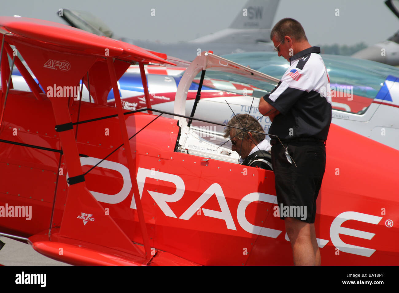 Sean D Tucker With Oracle Aerobatic Airplane at Dayton Air Show ...