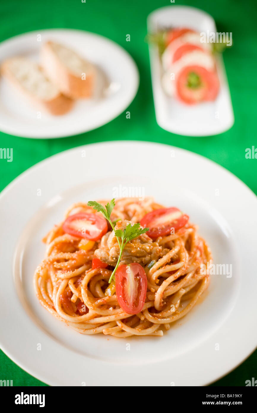 Spaghetti with tomato sauce Stock Photo - Alamy