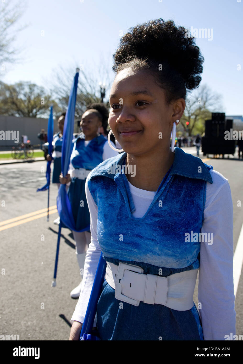 African-American female high school cheerleader Stock Photo - Alamy