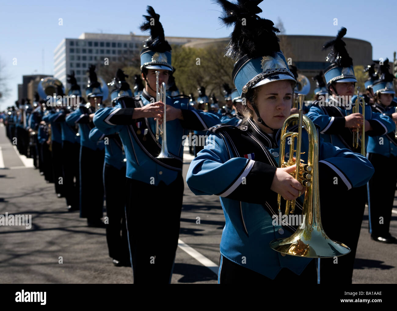 High school marching band Stock Photo - Alamy