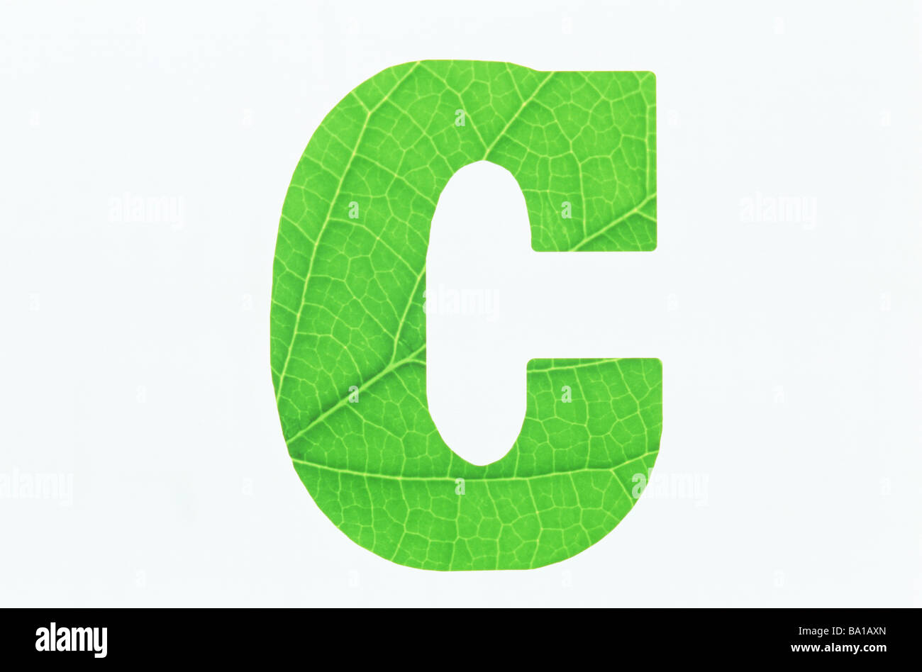Green Alphabet C on White Background Stock Photo - Alamy