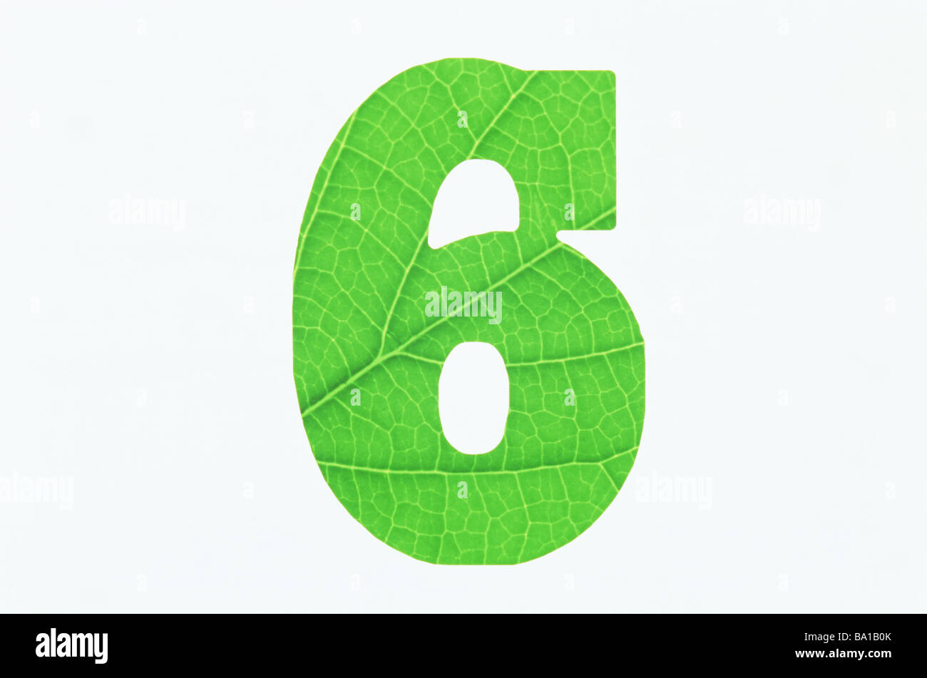 Green Number 6 on White Background Stock Photo - Alamy