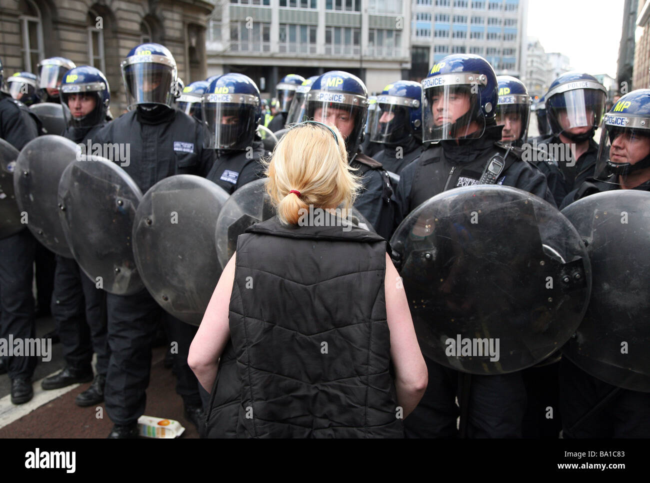 Riot police shields helmets protest demonstration crowds hi-res stock ...