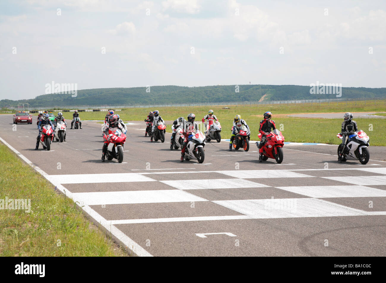 MOSCOW - JUNE 22: Bikes before start on The second stage of the ...