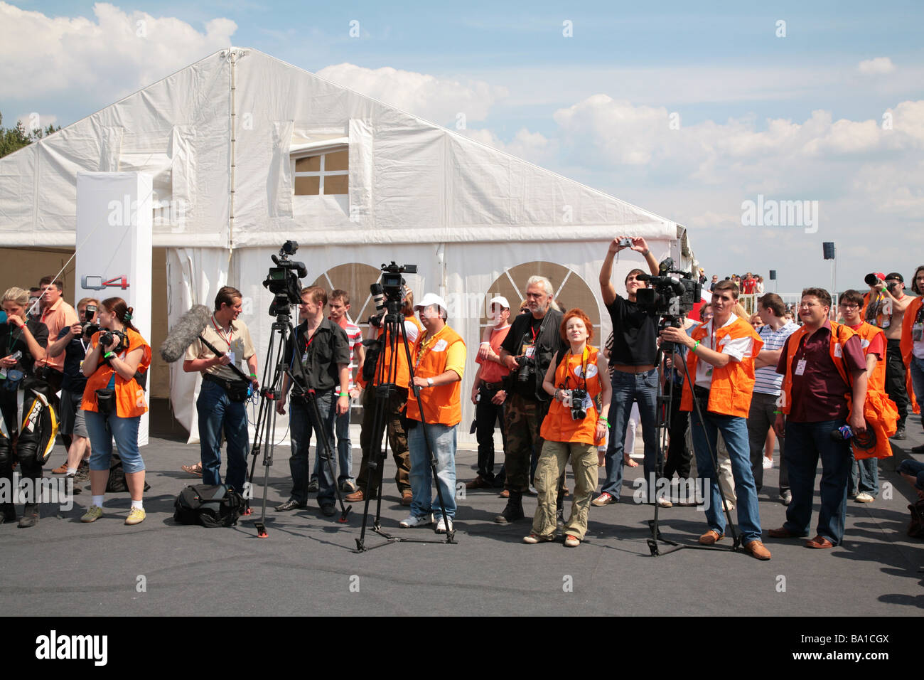 MOSCOW - JUNE 22: Photographers and press on The second stage of the ...