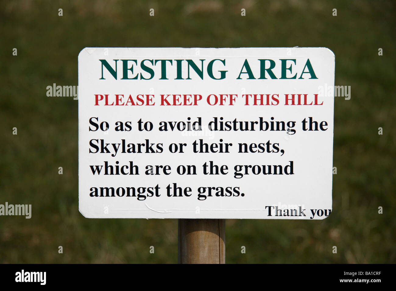 Nesting area sign hi-res stock photography and images - Alamy