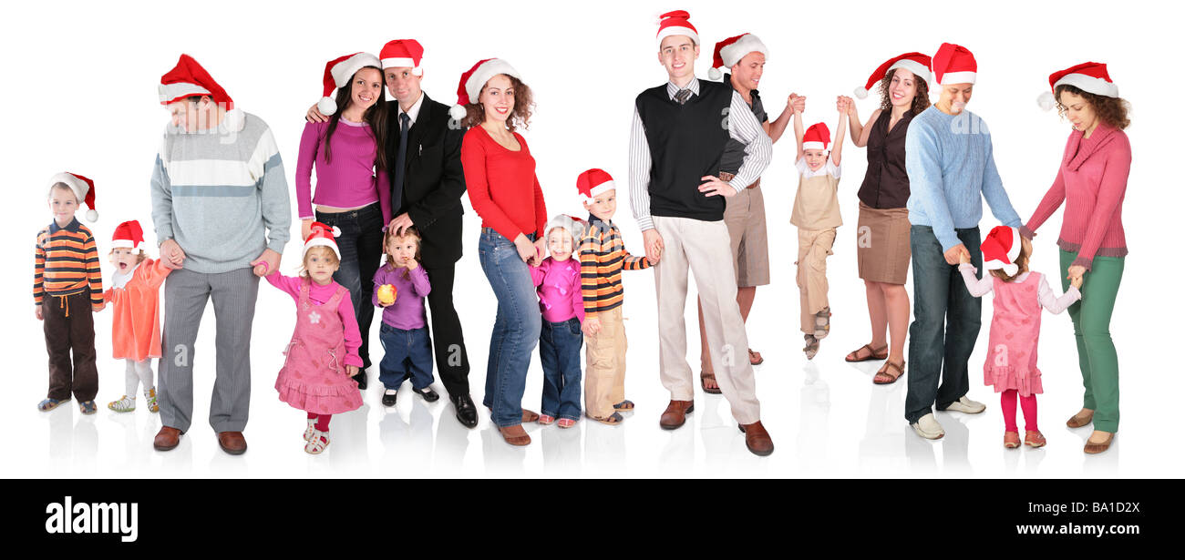 many christmas family with children group isolated Stock Photo - Alamy