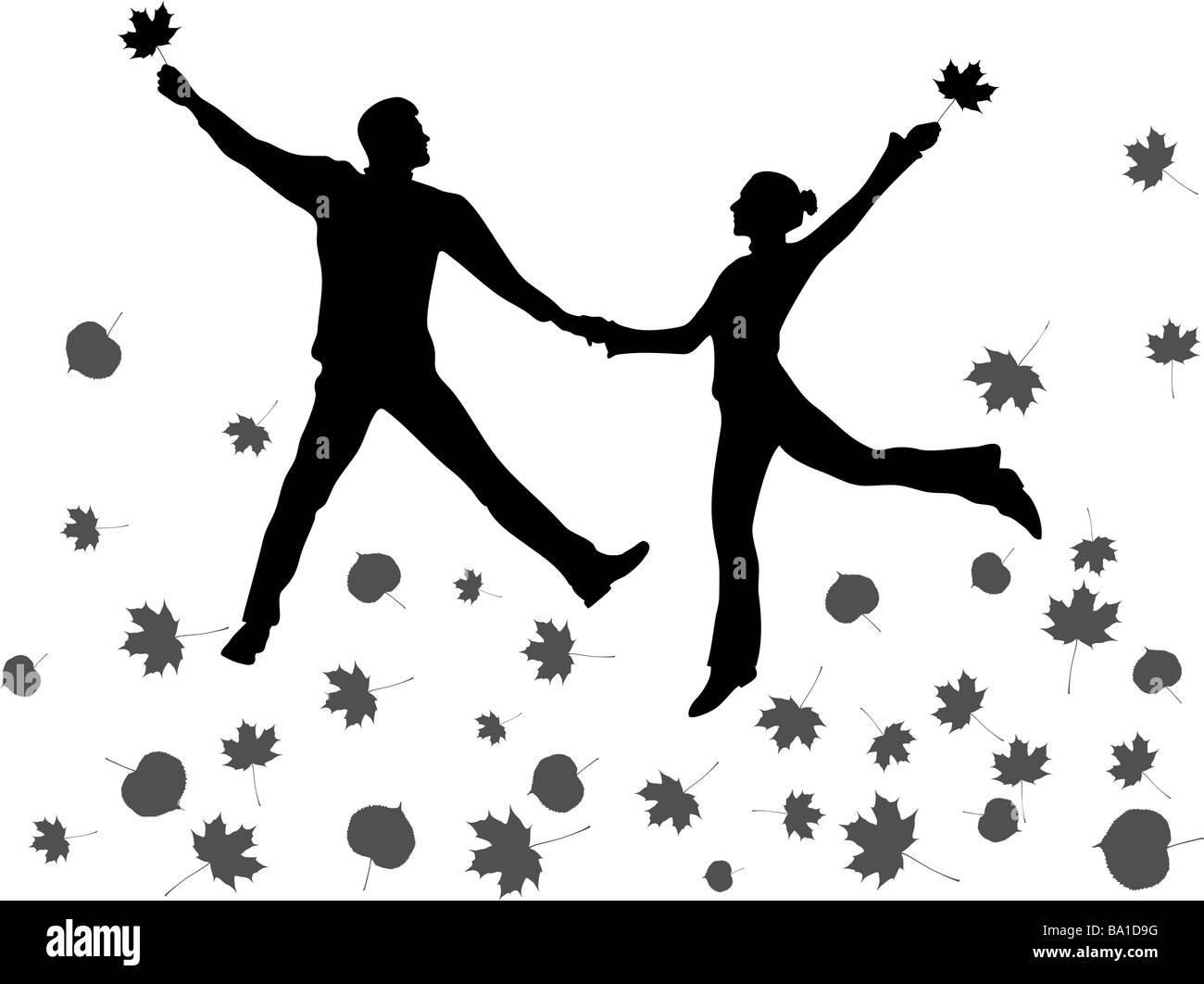 jump couple. autumn leaves Stock Photo - Alamy jump couple. autumn leaves Stock Photo - Alamy