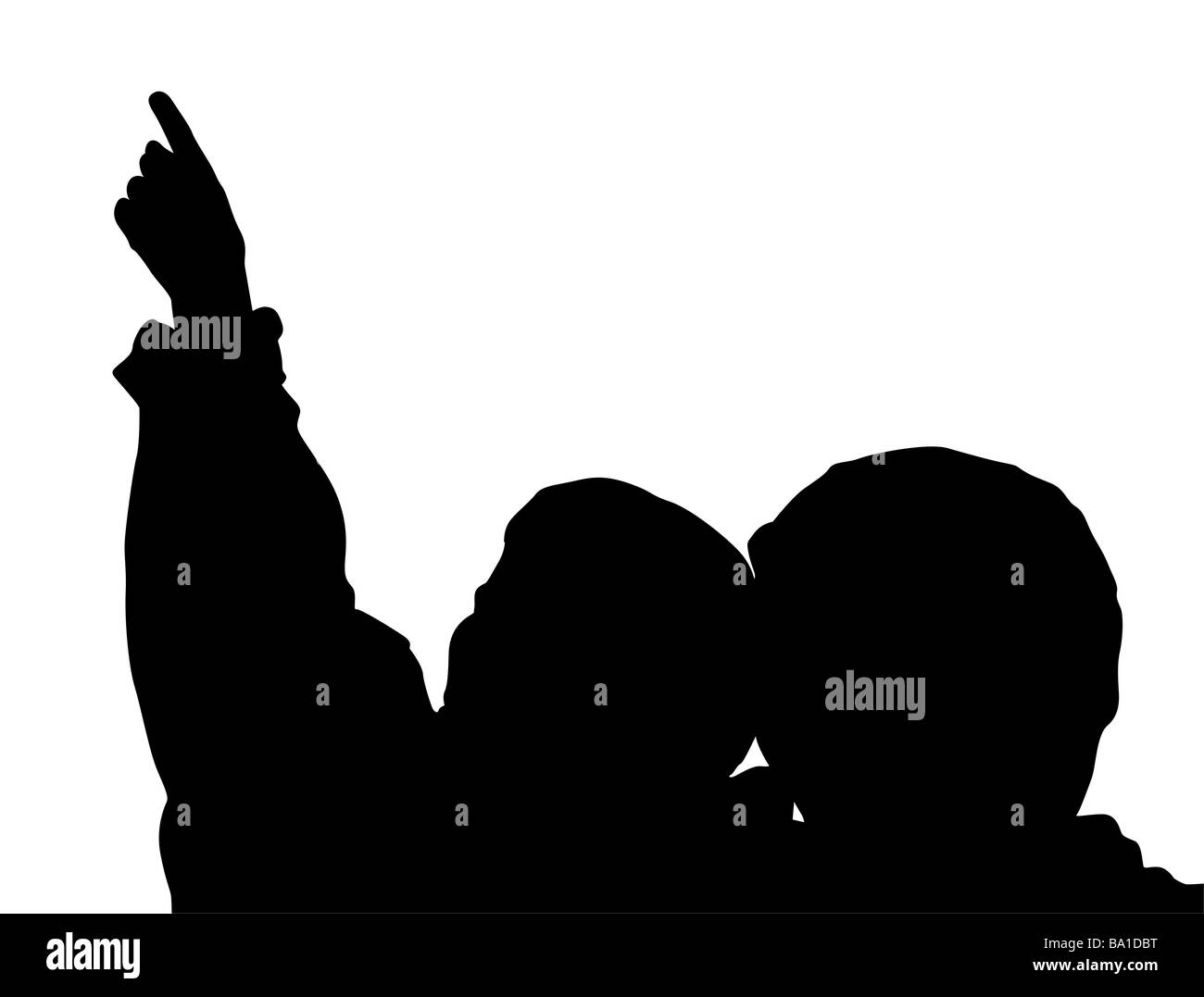 vector grandfather with boy watch on plane Stock Photo - Alamy