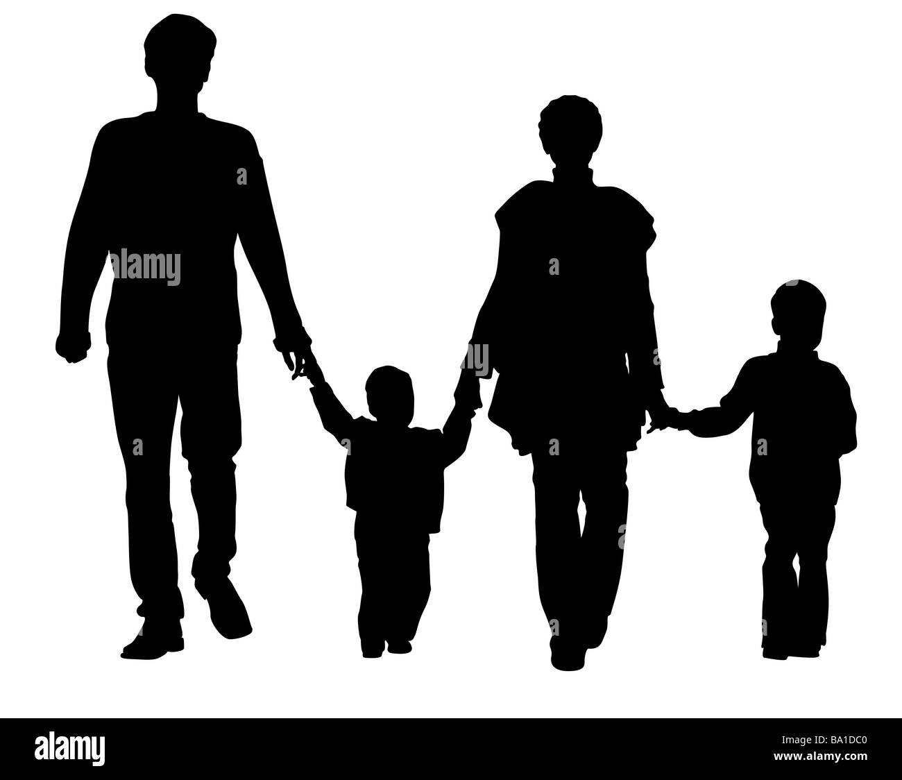 vector family of four Stock Photo - Alamy