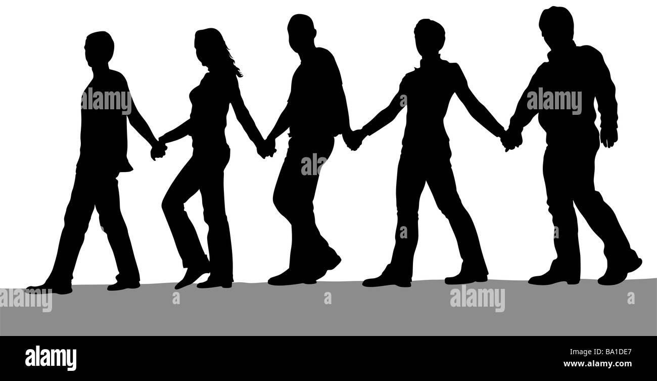 people chain vector Stock Photo - Alamy