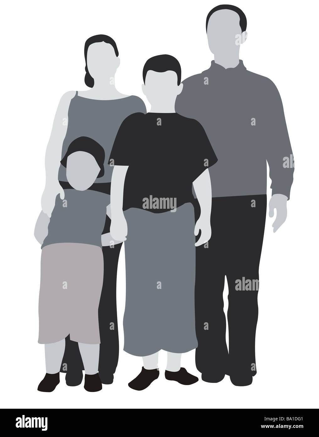 family of four vector Stock Photo - Alamy