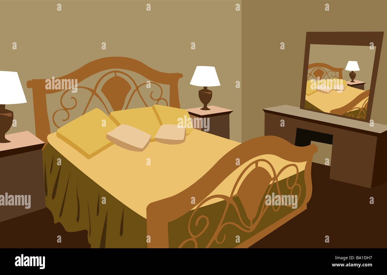 luxurious bedroom vector Stock Photo - Alamy