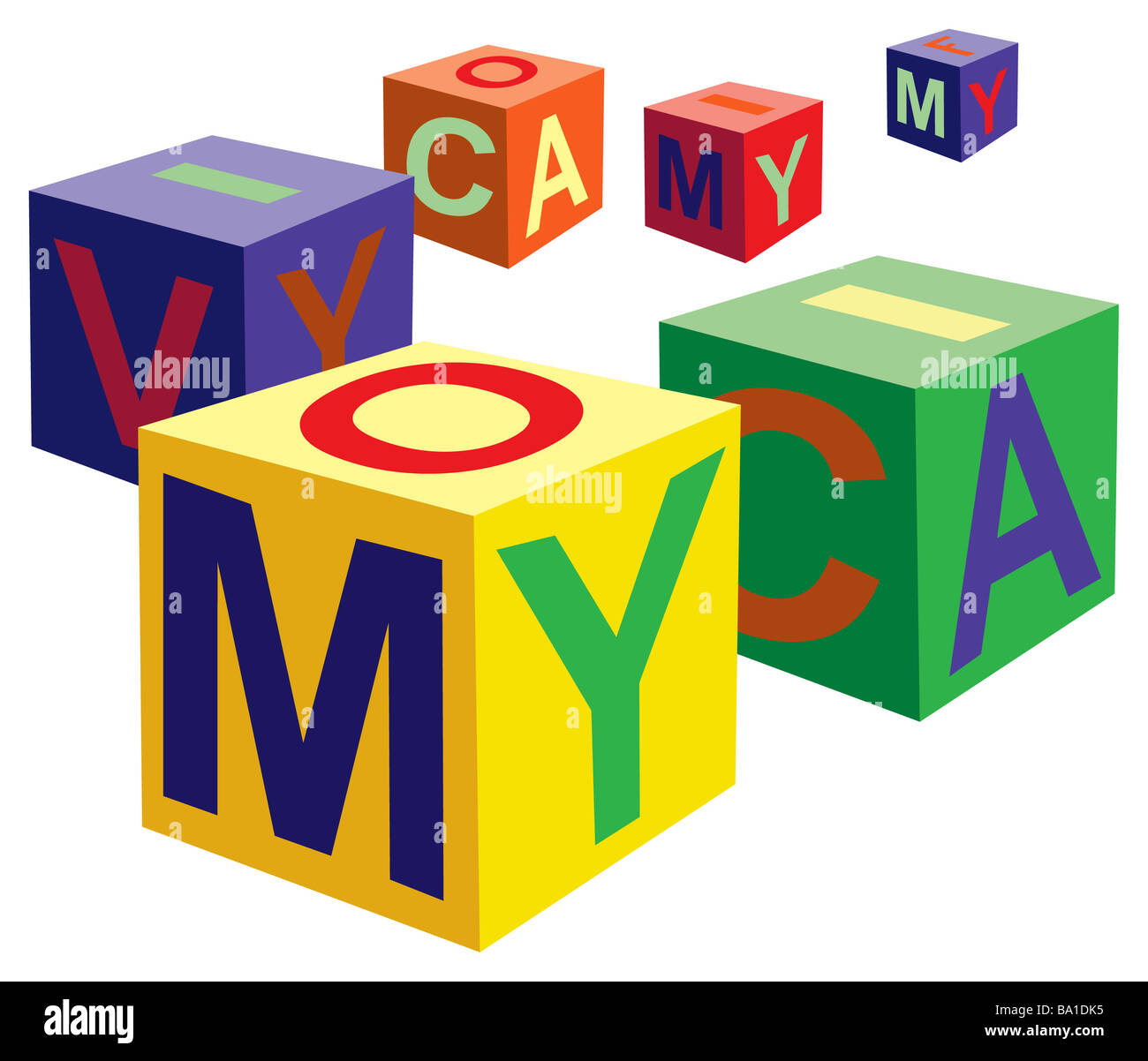 cube toy with letters vector Stock Photo - Alamy