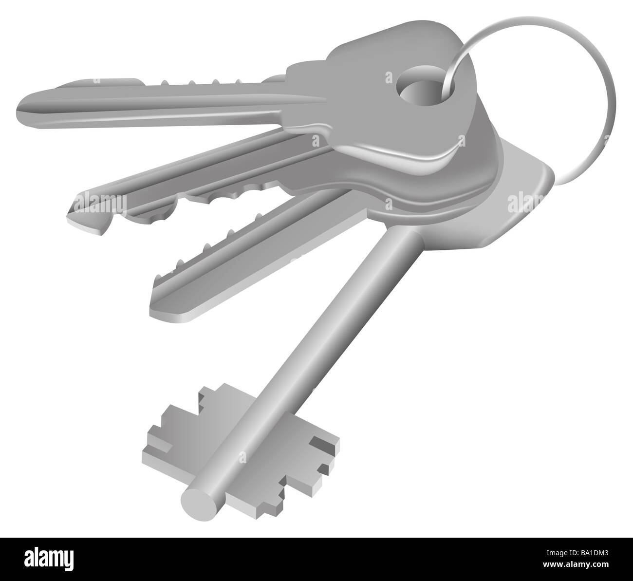 vector Four keys on ring Stock Photo - Alamy