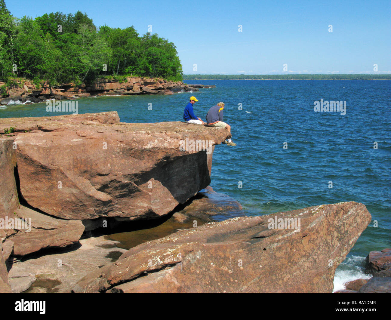 The shoreline of Big Bay State Park on Madeline Island, Apostle Islands ...