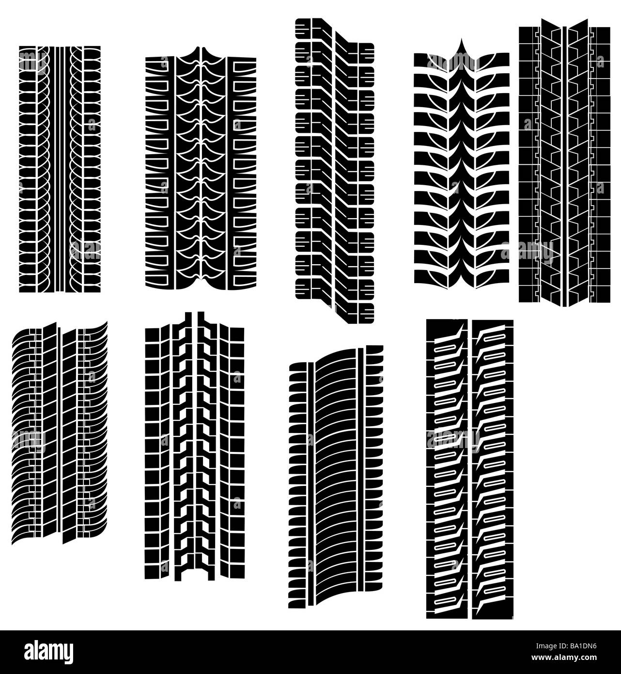 tire prints vector Stock Photo - Alamy