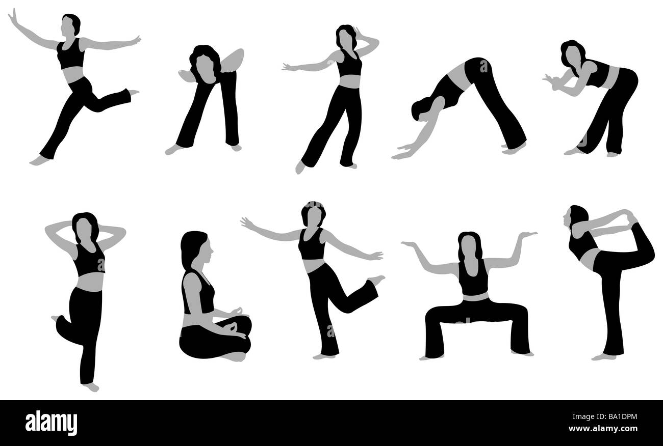 yoga girl vector 5 Stock Photo - Alamy