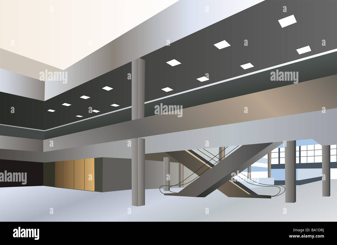Ground floor of shopping center vector Stock Photo - Alamy
