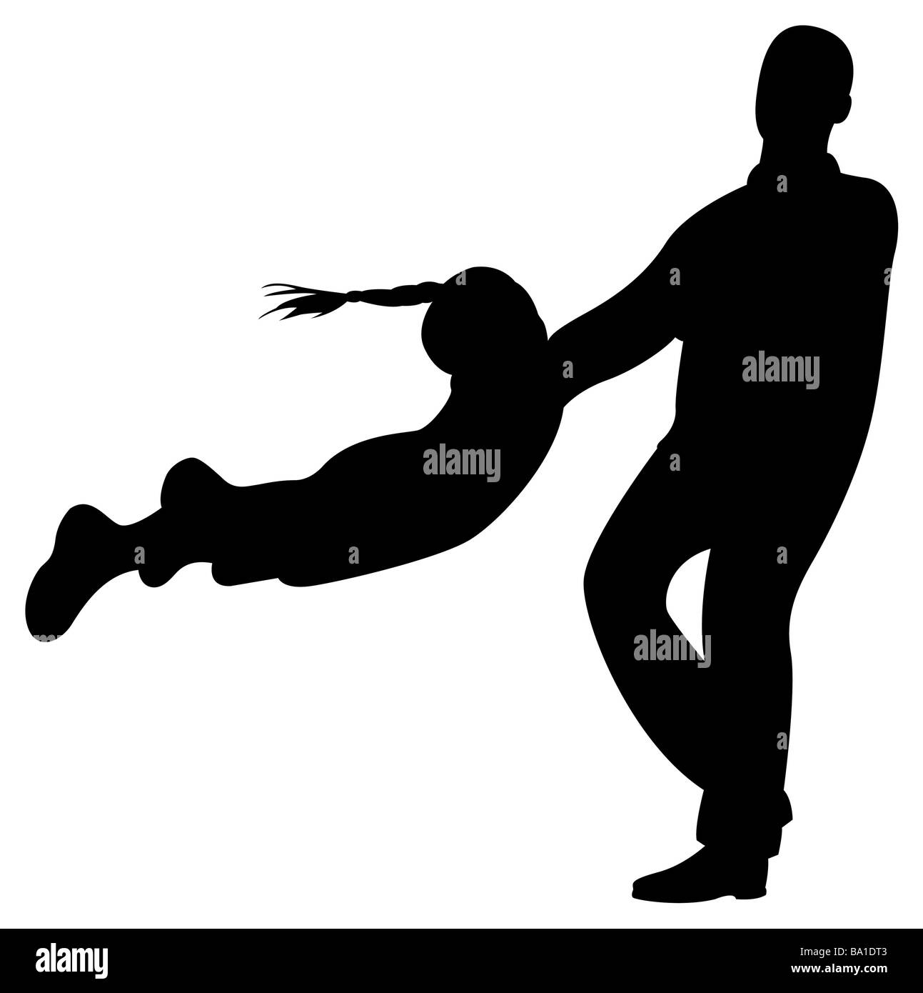 father rotate daughter vector Stock Photo - Alamy