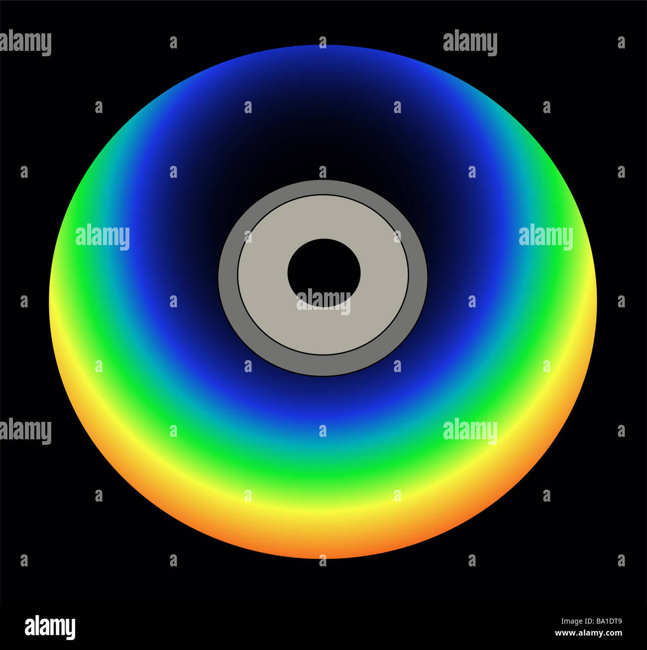 rainbow color cd on black vector Stock Photo - Alamy
