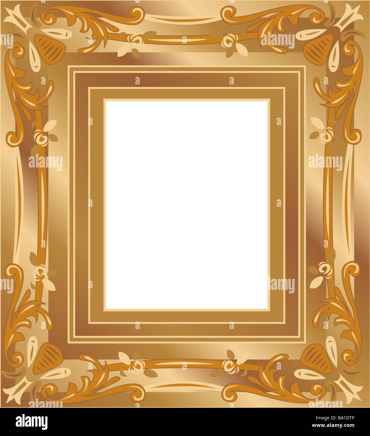 gold frame vector Stock Photo - Alamy