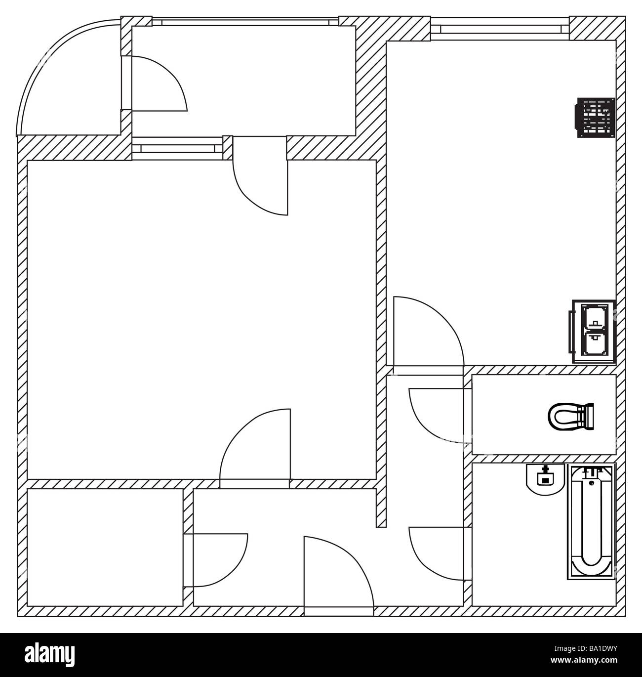 house plan vector Stock Photo - Alamy