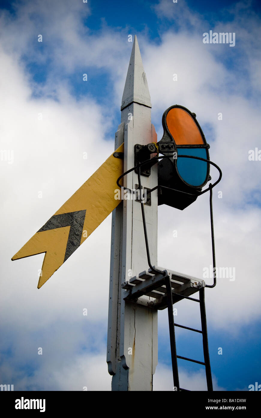 Old semaphore railway signal Stock Photo - Alamy