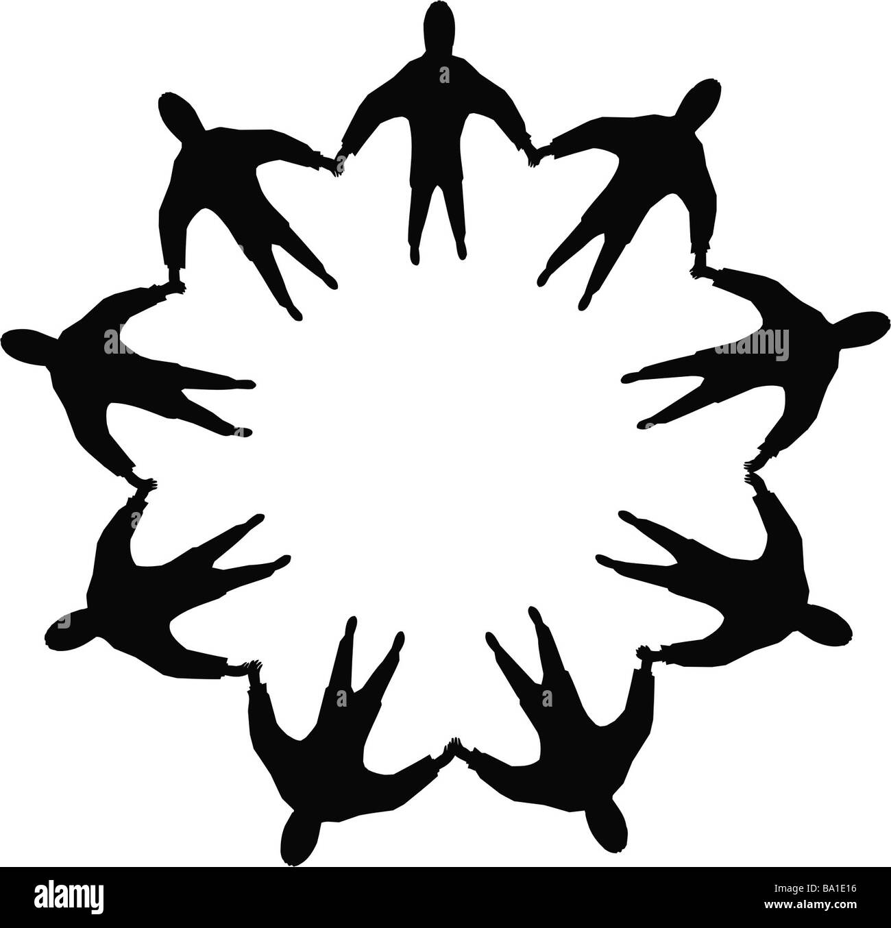 Circle people illustration Black and White Stock Photos & Images - Alamy