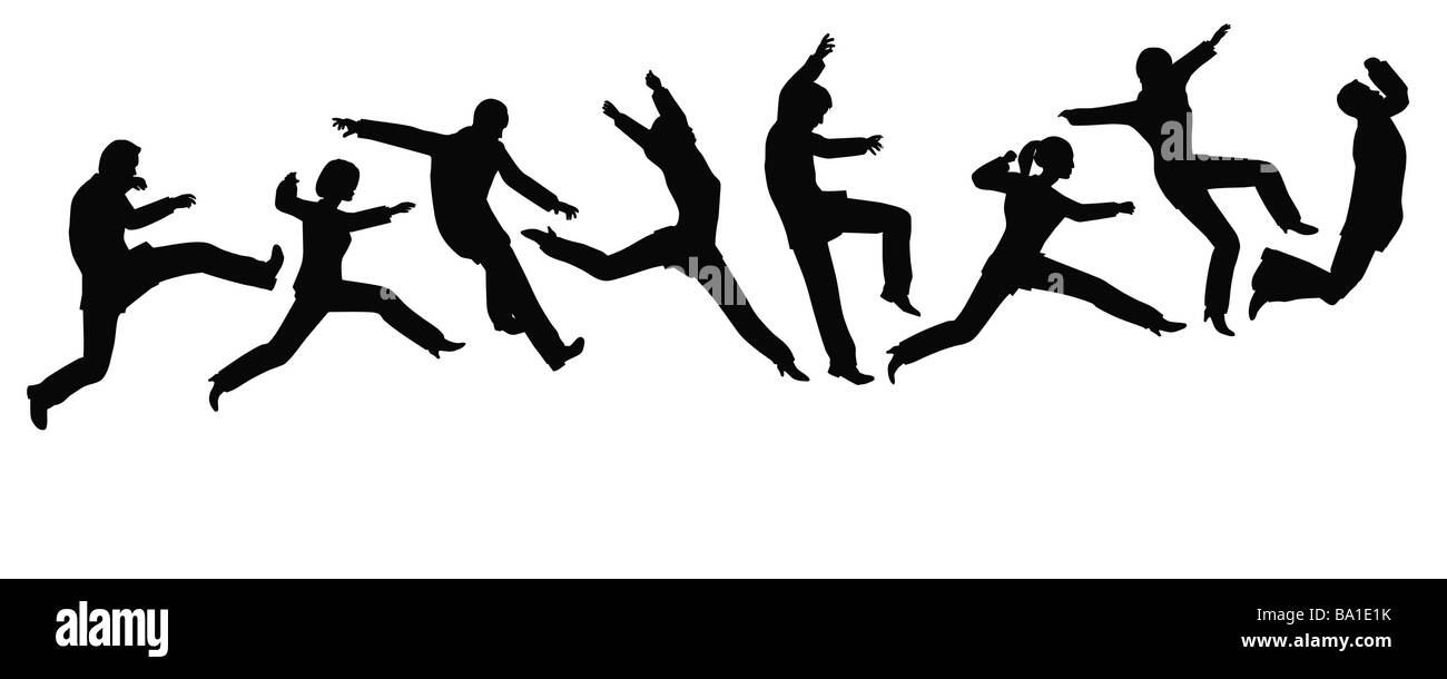 Action crowd jumping Black and White Stock Photos & Images - Alamy