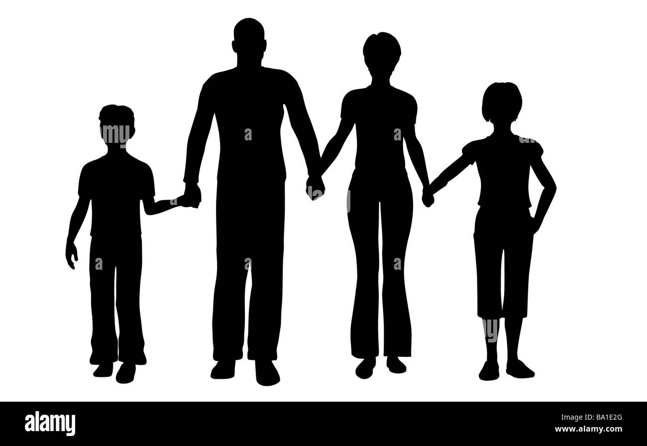 family of four vector Stock Photo - Alamy