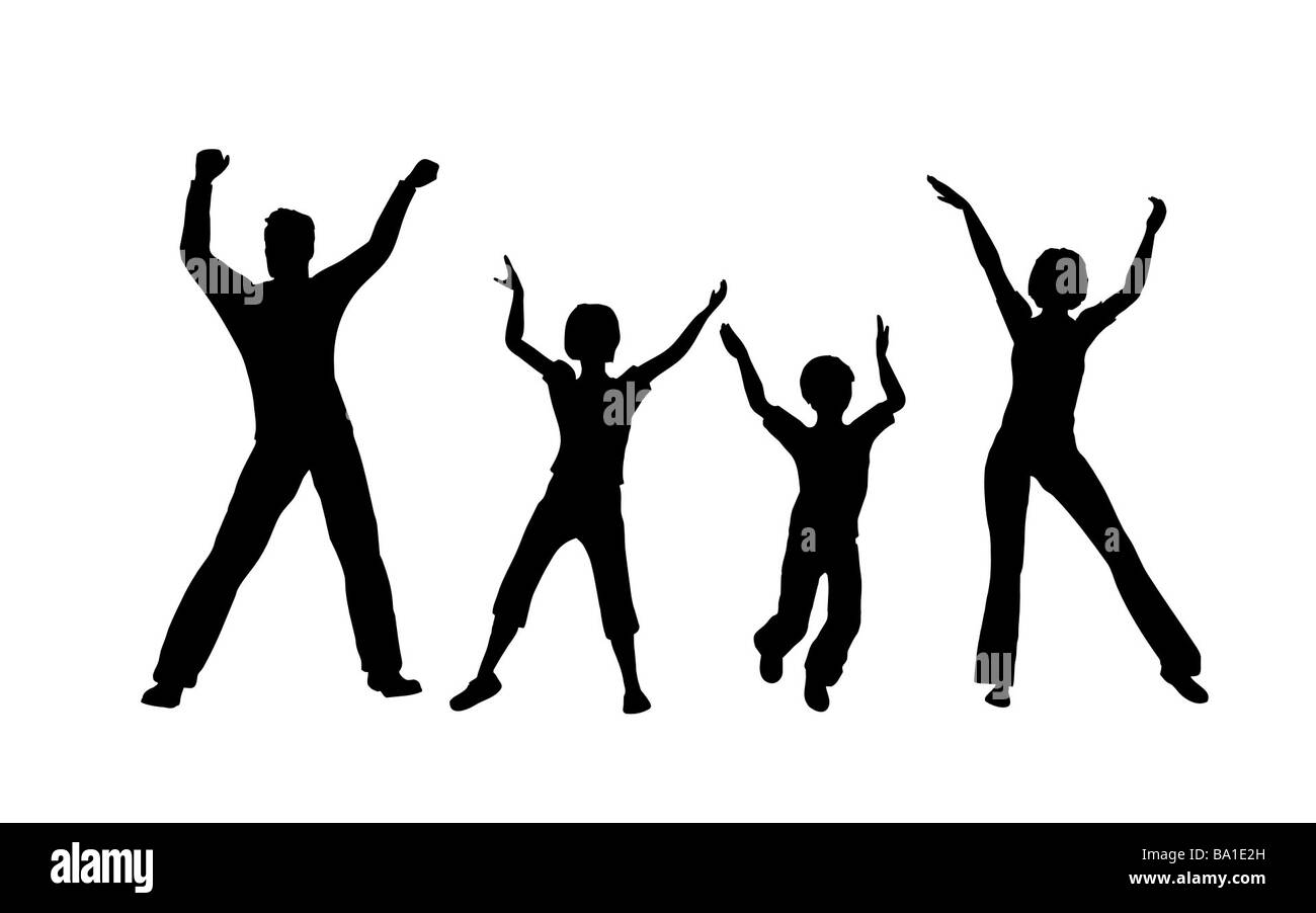 family of four dance Stock Photo - Alamy
