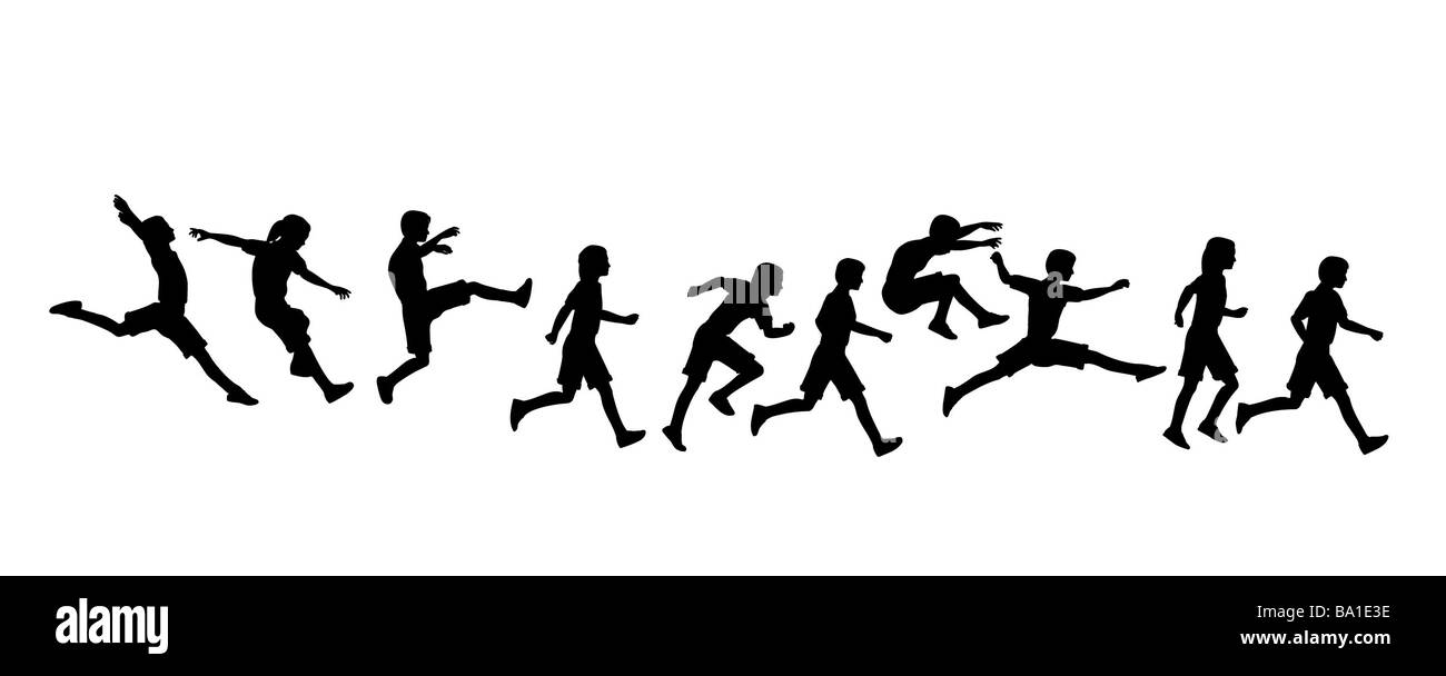 jumping running children Stock Photo - Alamy