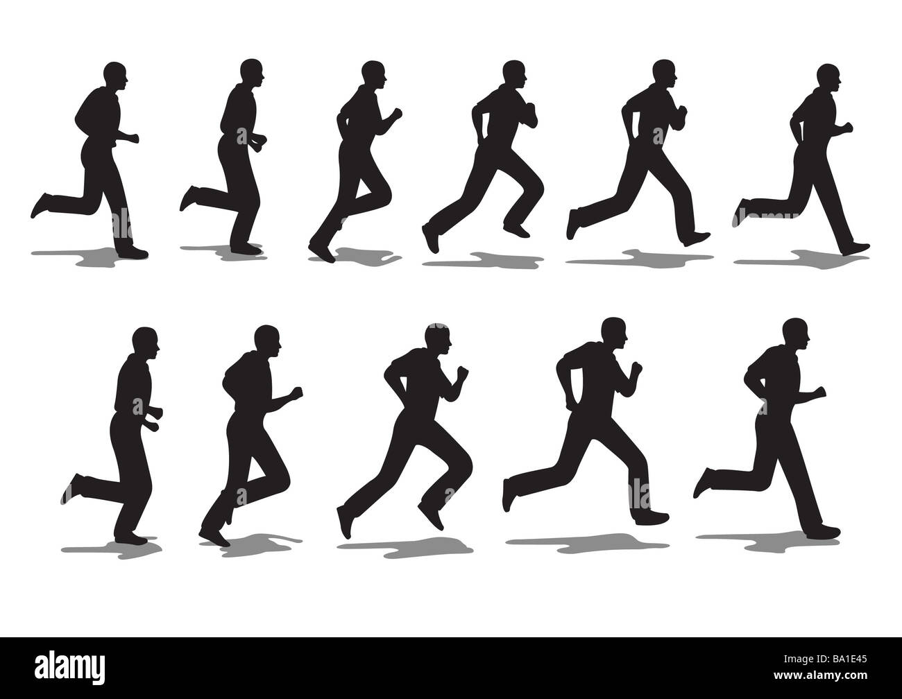 vector running man full cycle Stock Photo - Alamy