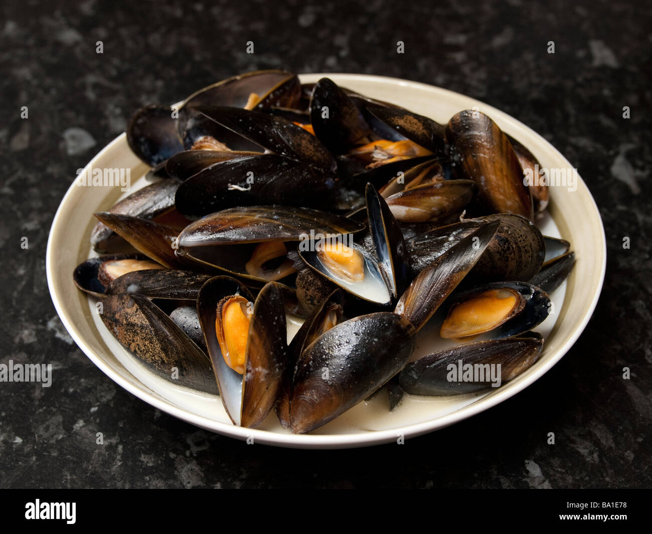 Mussels on a dish Stock Photo - Alamy