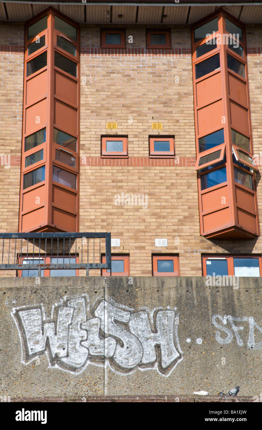 WELSH graffiti on wall outside bulding in Cardiff South Wales UK Stock ...