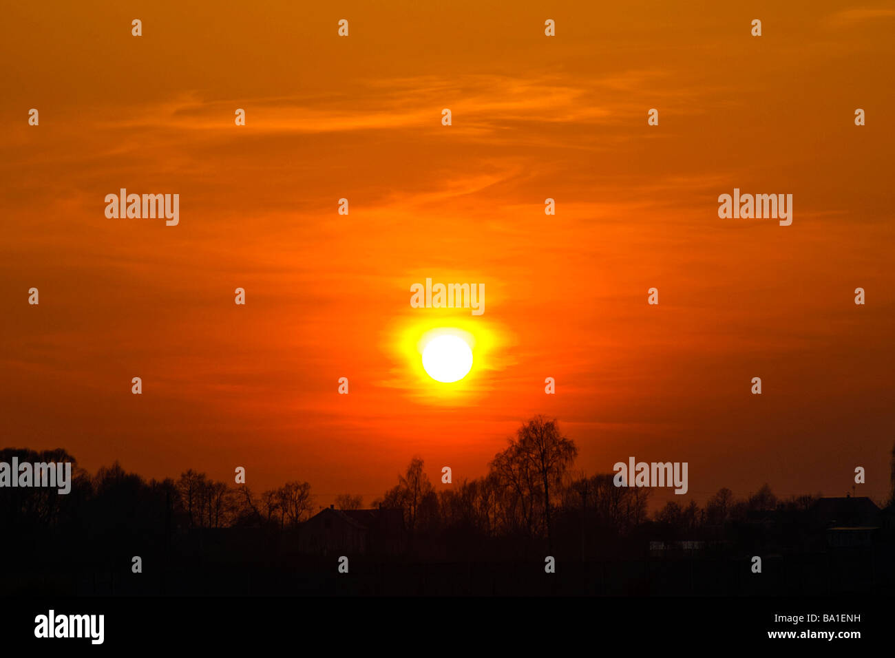 beautiful sunset in rural areas Stock Photo - Alamy