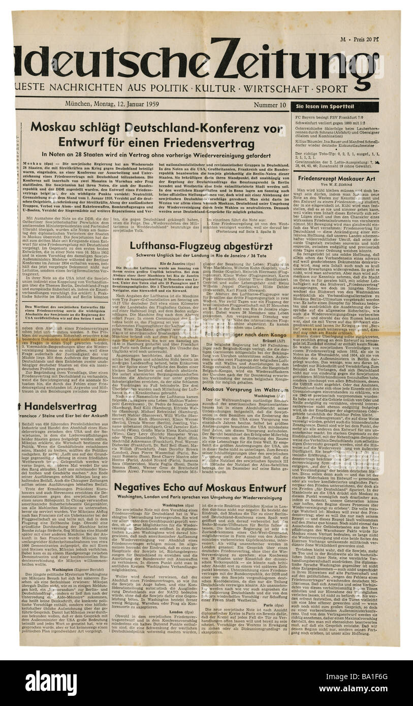 Cold war 1950s newspaper hi-res stock photography and images - Alamy